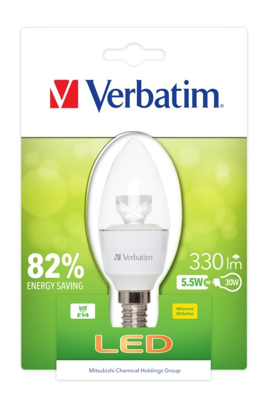 LED žárovka svíčka E14 Verbatim 5,5 W teplé bílé světlo LED žárovka svíčka E14 Verbatim 5,5 W teplé bílé světlo