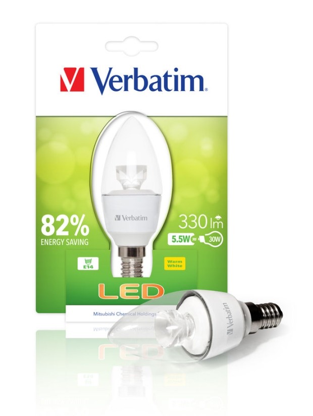 LED žárovka svíčka E14 Verbatim 5,5 W teplé bílé světlo LED žárovka svíčka E14 Verbatim 5,5 W teplé bílé světlo